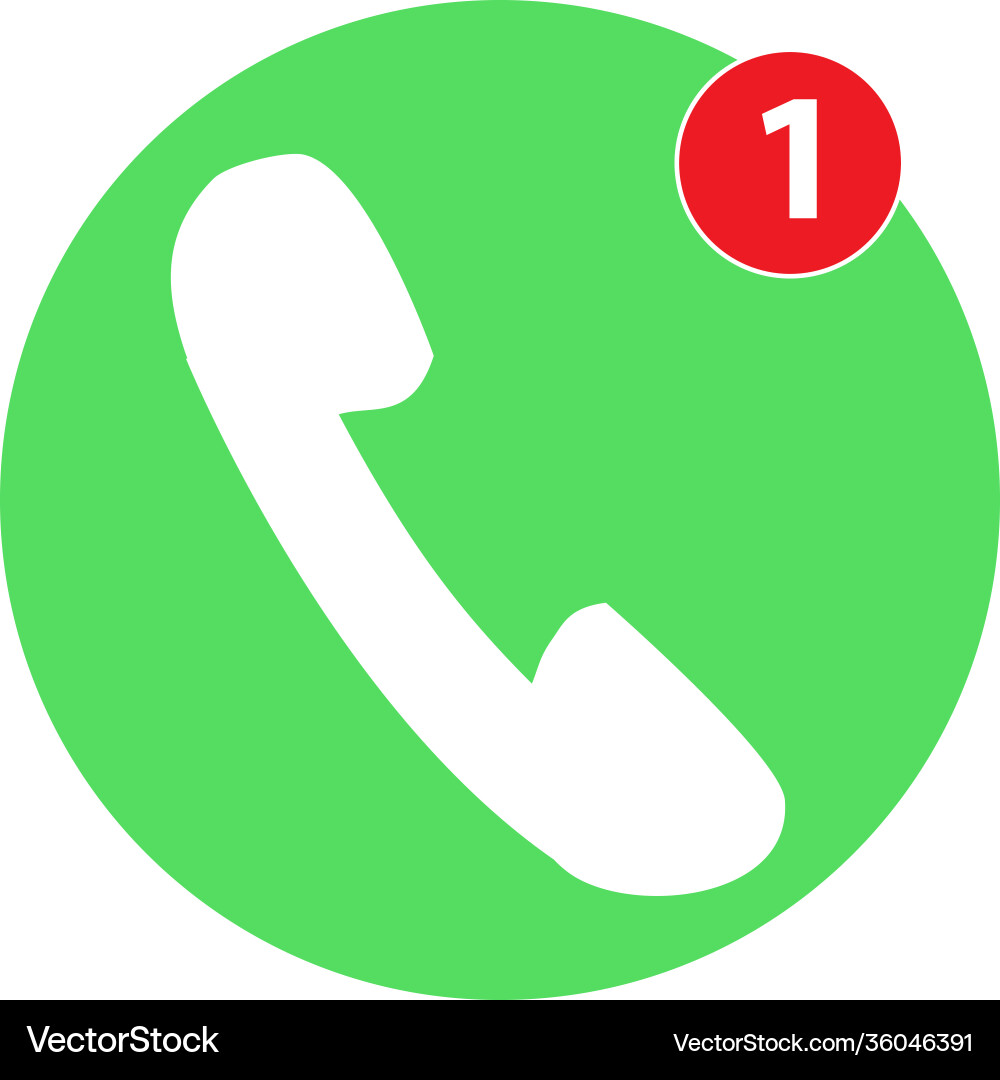 One missed call icon on white background phone Vector Image