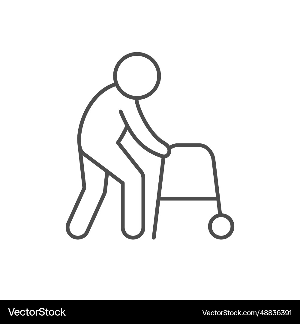 Person with walking frame icon Royalty Free Vector Image