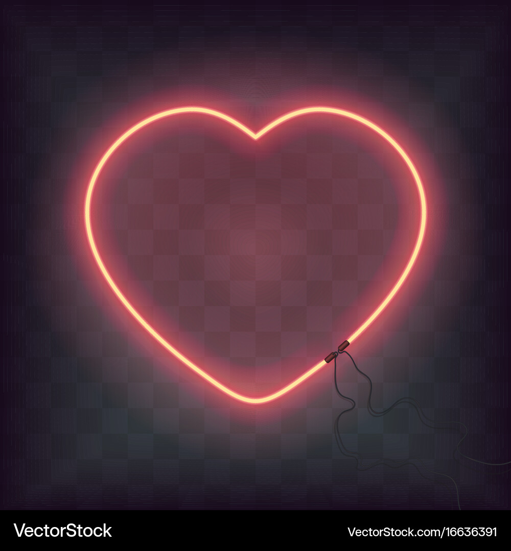 Retro Neon Heart Sign Royalty Free Vector Image