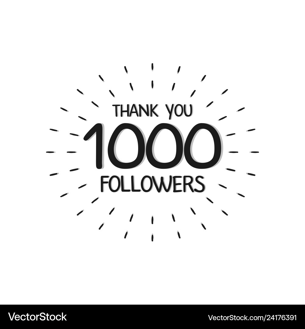 Thank you letters for follower Royalty Free Vector Image