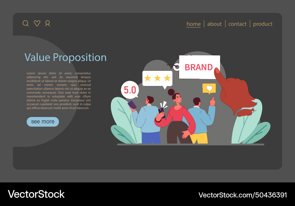 Value proposition concept customers engage Vector Image
