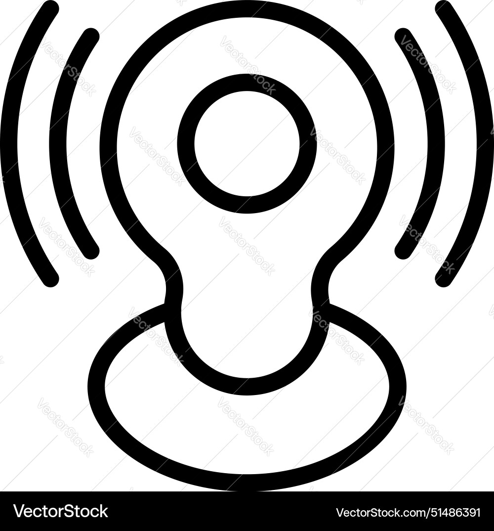 Wireless signal icon with human silhouette Vector Image