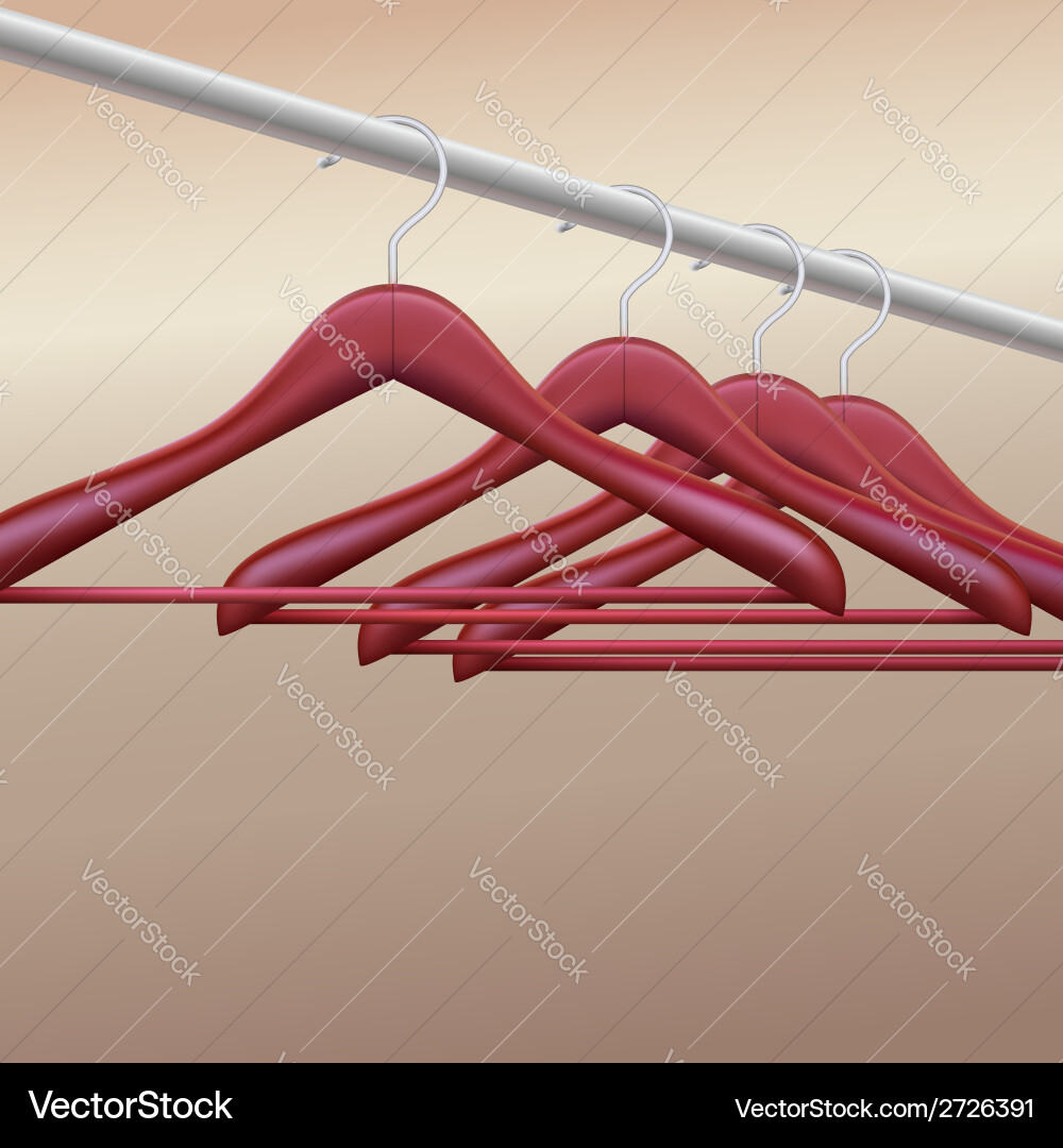 Wooden hangers Royalty Free Vector Image - VectorStock