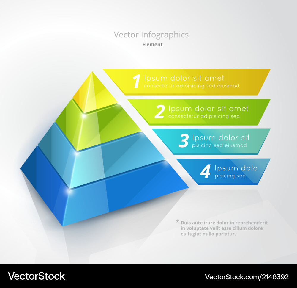 3D Pyramid Infographic Royalty Free Vector Image