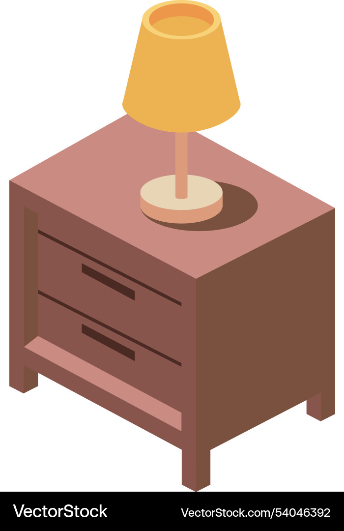 Bedside table with lamp Royalty Free Vector Image