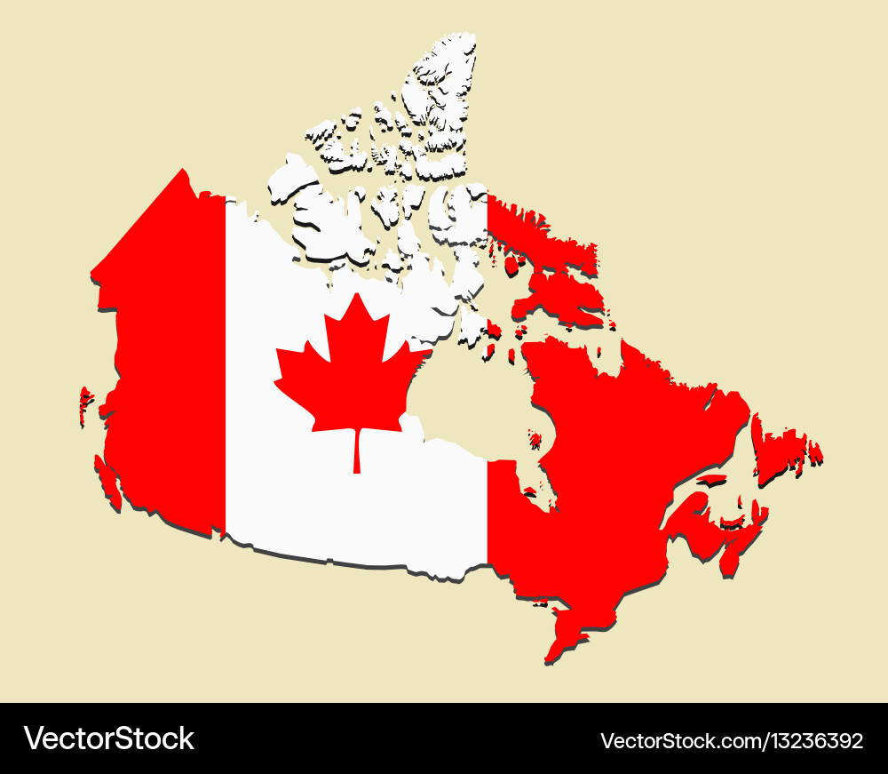 Canada Flag Map Royalty Free Vector Image Vectorstock 7291