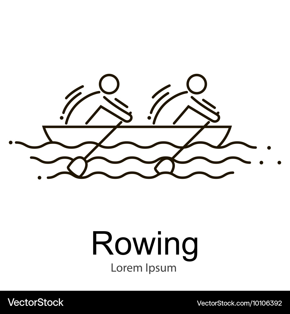 Canoe rowing team icon set sporting competition Vector Image