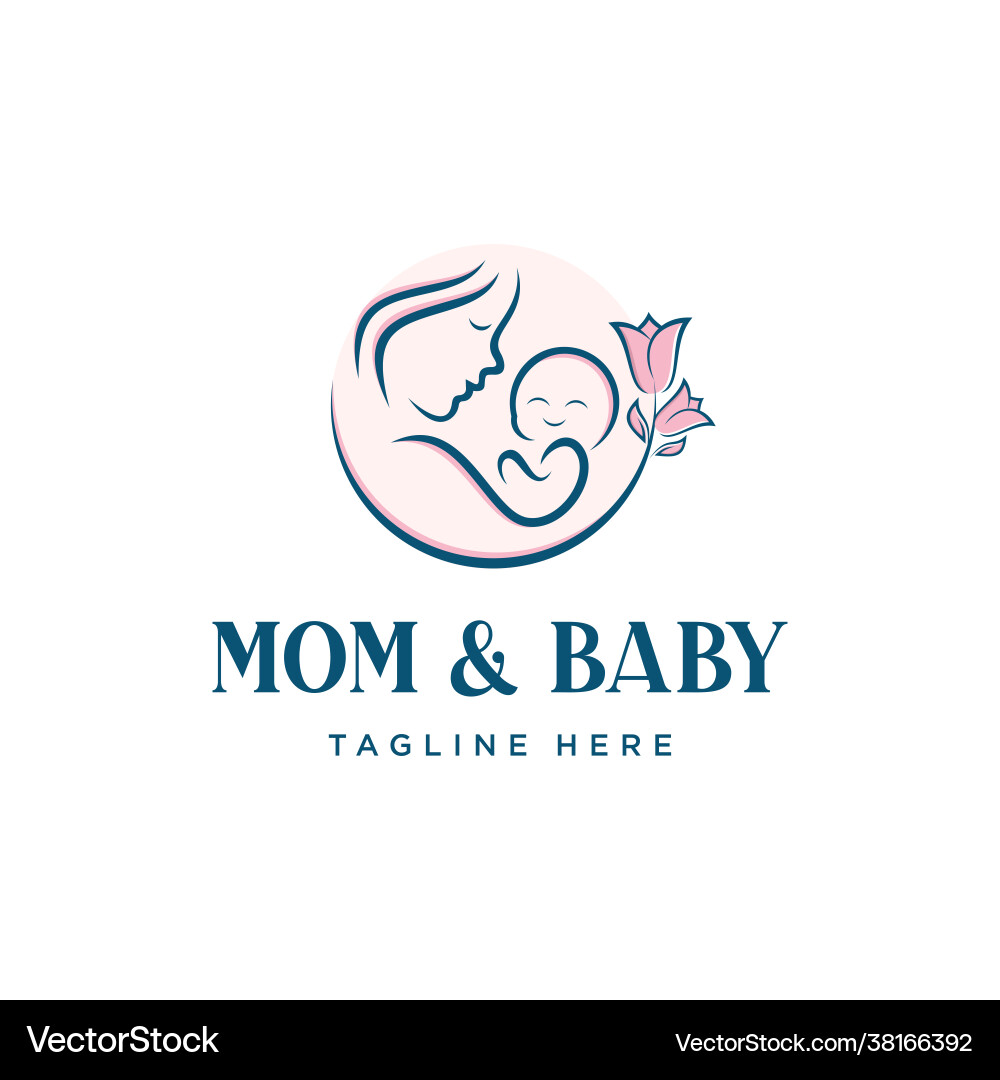 Cute baby logo design Royalty Free Vector Image