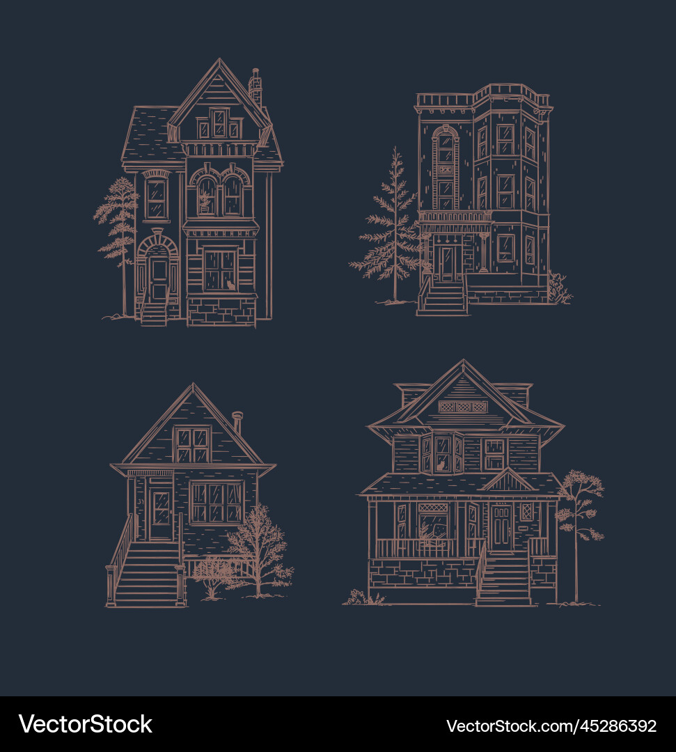 House victorian vintage style dark Royalty Free Vector Image