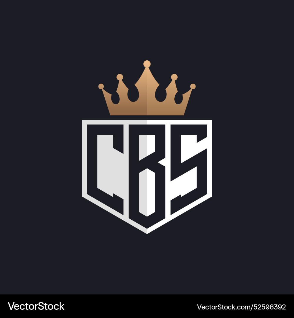 Luxury cbs logo with crown elegant initials Vector Image