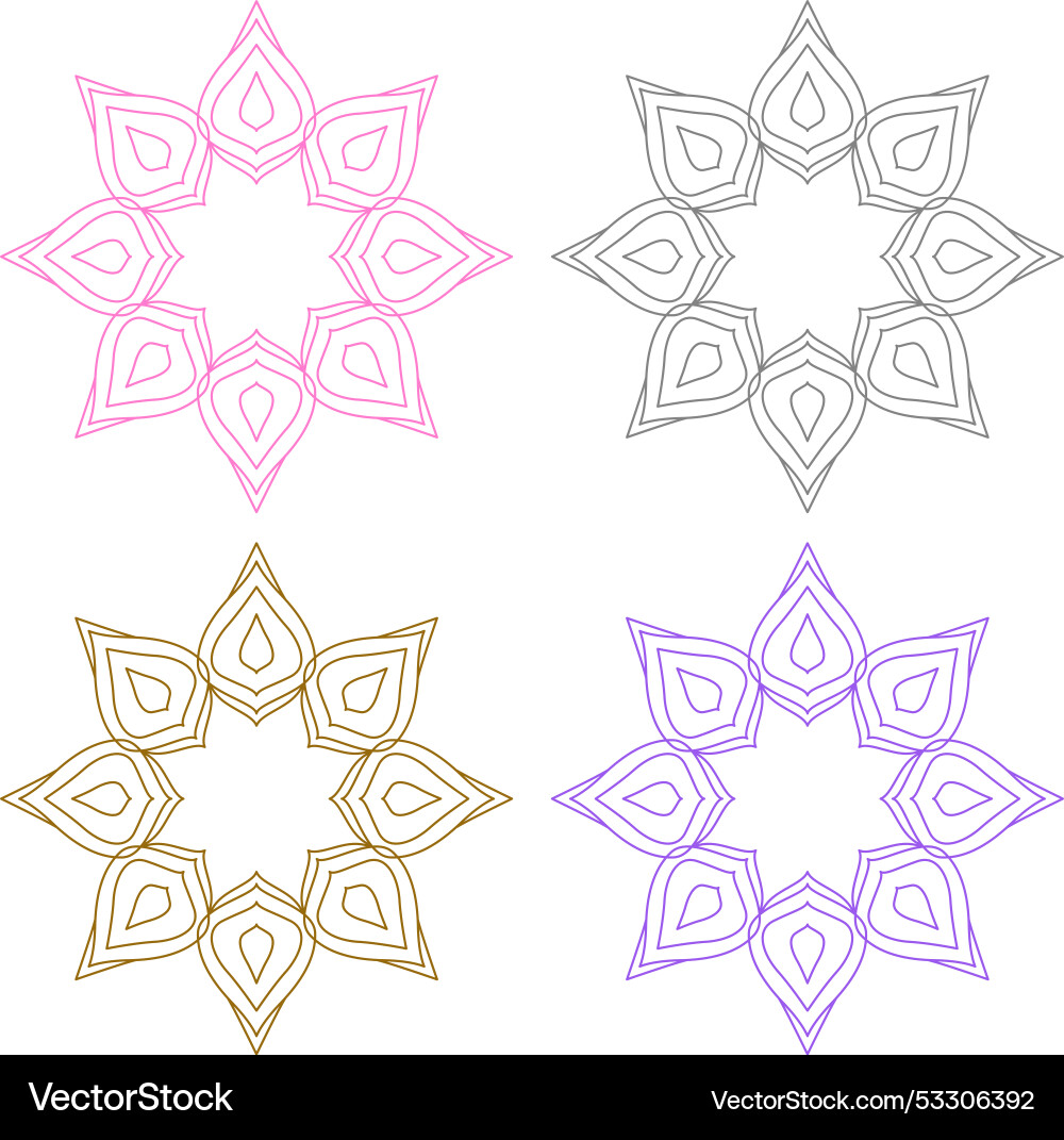 Luxury ornamental stars collection Royalty Free Vector Image
