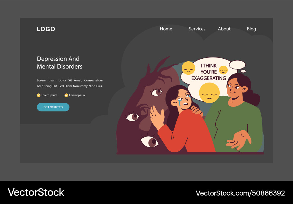 Mental health misunderstanding flat Royalty Free Vector