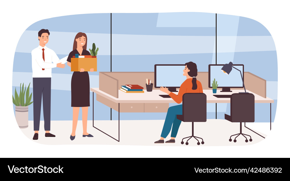 New Employee Introduction at Office Royalty Free Vector