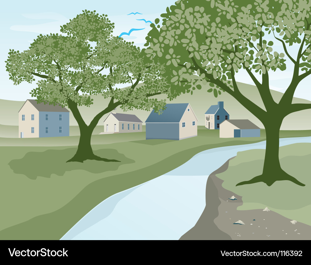 River landscape Royalty Free Vector Image - VectorStock