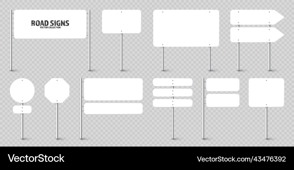 Road Signboard Collection Royalty Free Vector Image