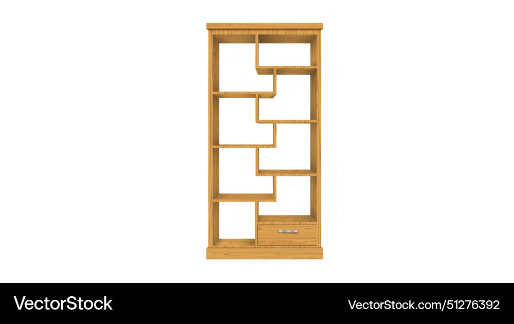Wooden showcase on the white background Royalty Free Vector