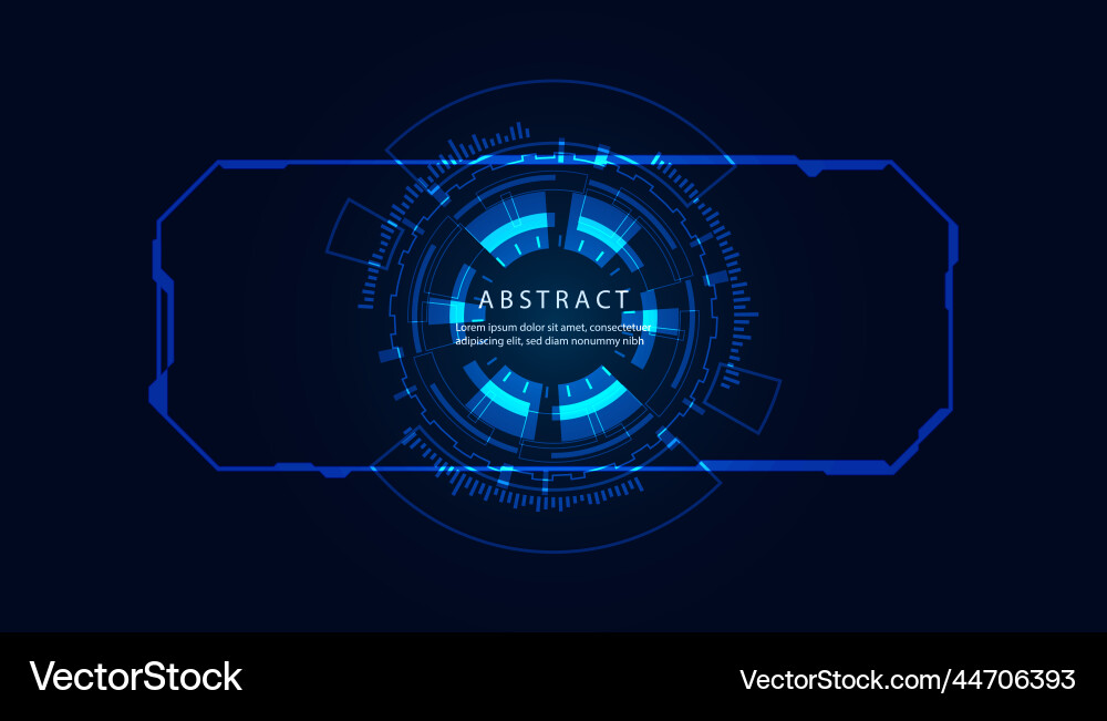 Abstract circle digital circuit concept light Vector Image