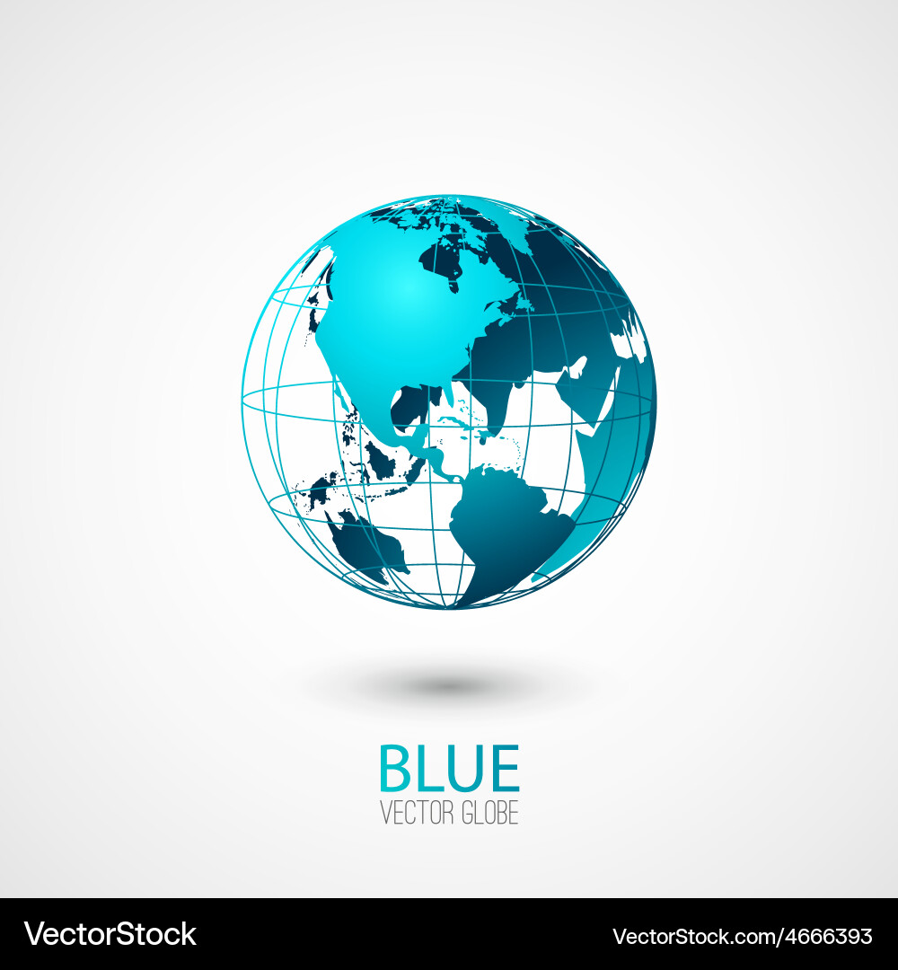 Blue globe Royalty Free Vector Image - VectorStock