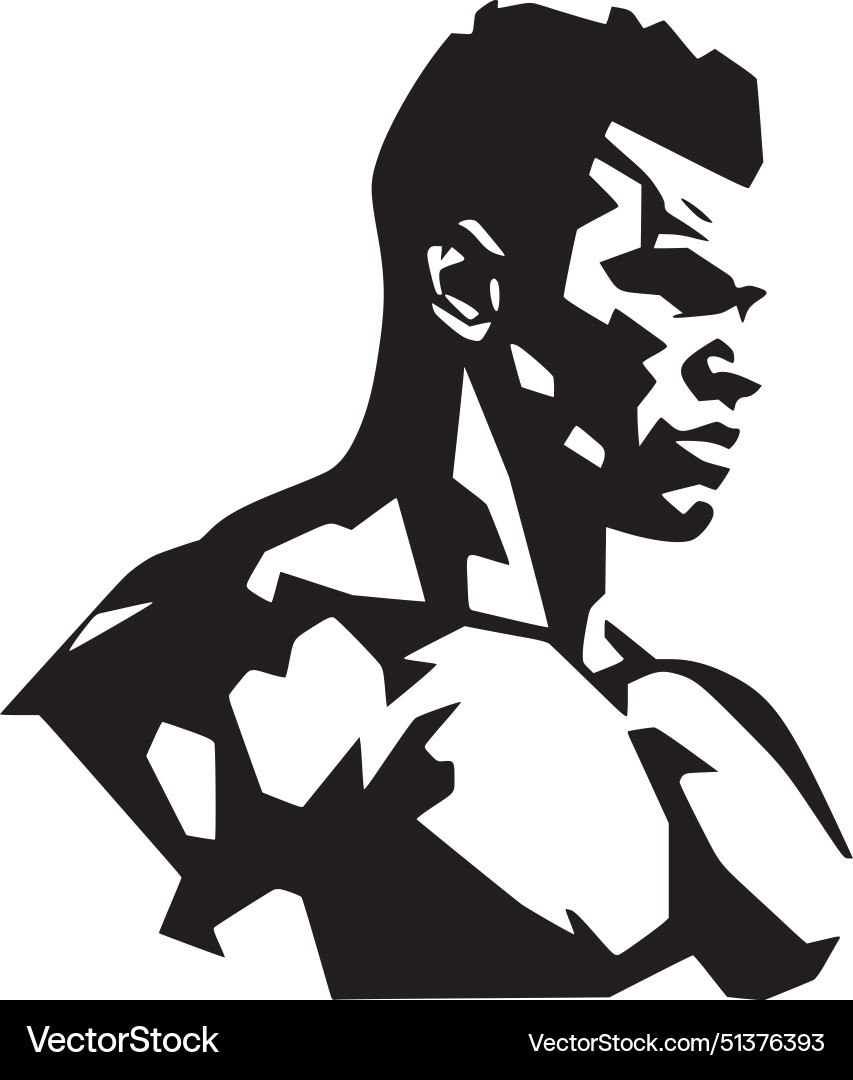 Boxer - black and white Royalty Free Vector Image