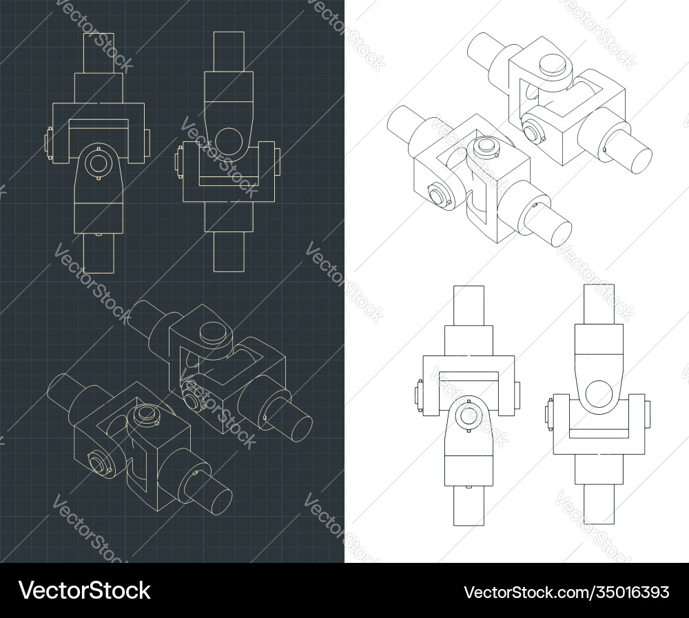 Cardan shaft drawing Royalty Free Vector Image