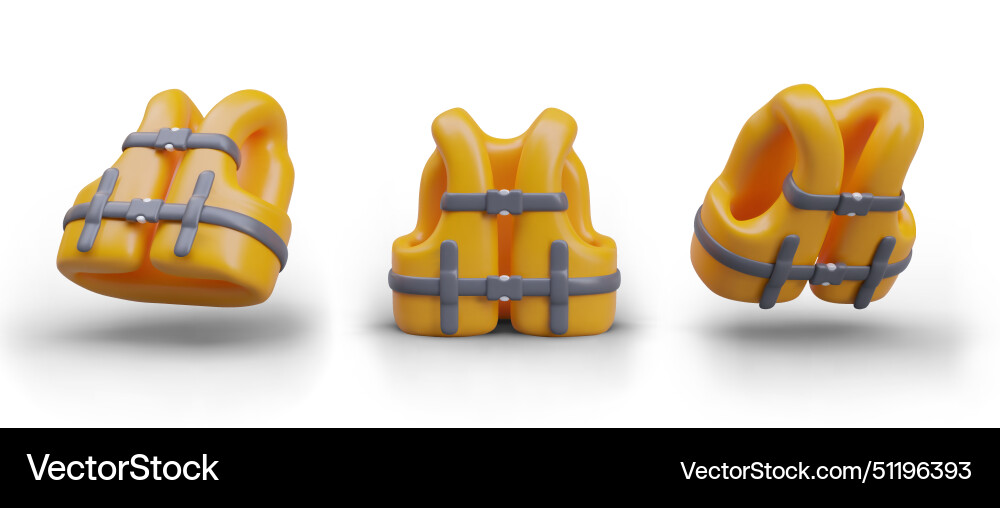 Cartoon safety jacket in different positions life Vector Image
