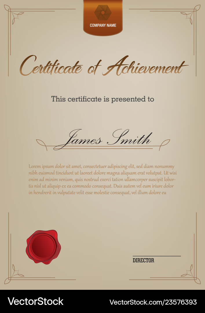 Certificate template with decoration Royalty Free Vector