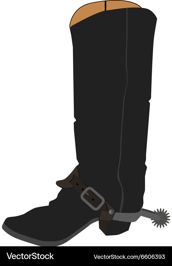 Cowboy boots with spur Royalty Free Vector Image