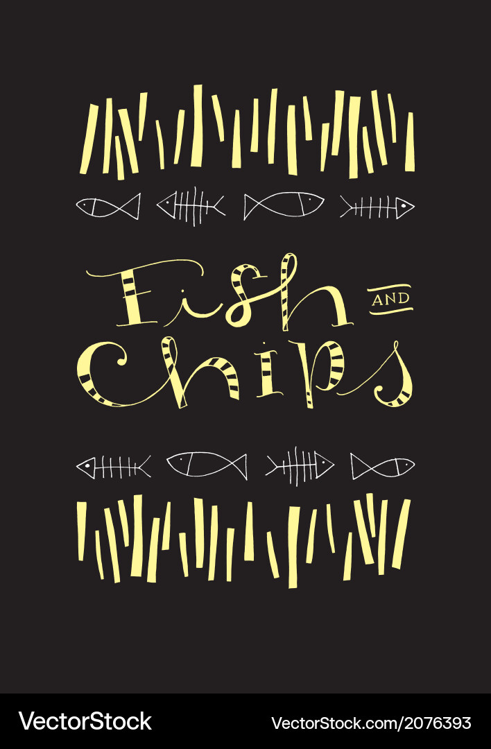 Fish and chips Royalty Free Vector Image - VectorStock