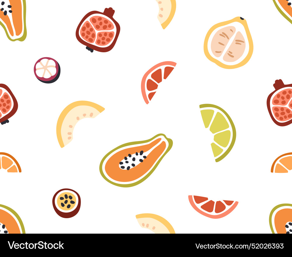 Fruit pattern seamless print summer tropical Vector Image