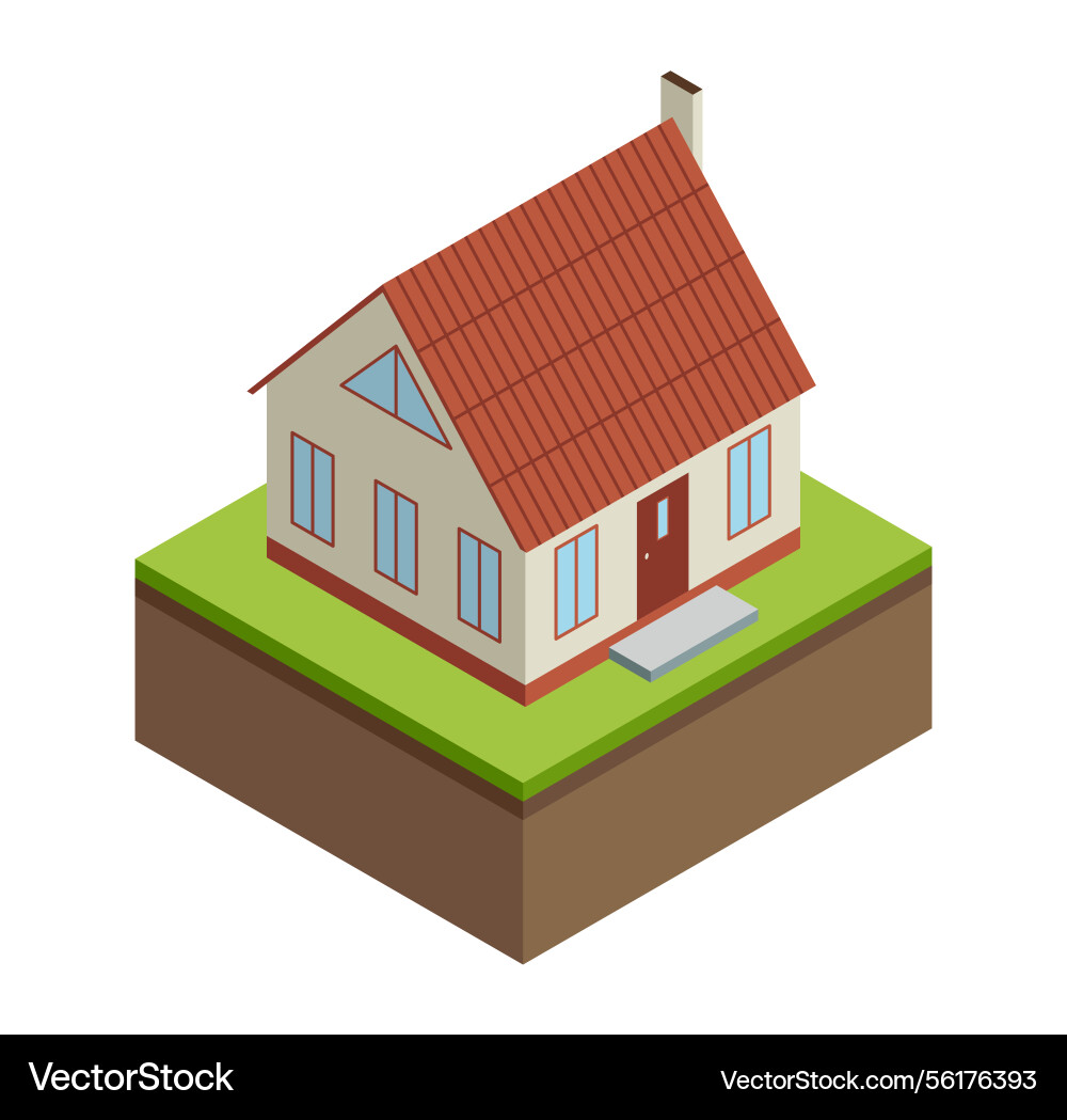 House construction isometric stage visualization Vector Image