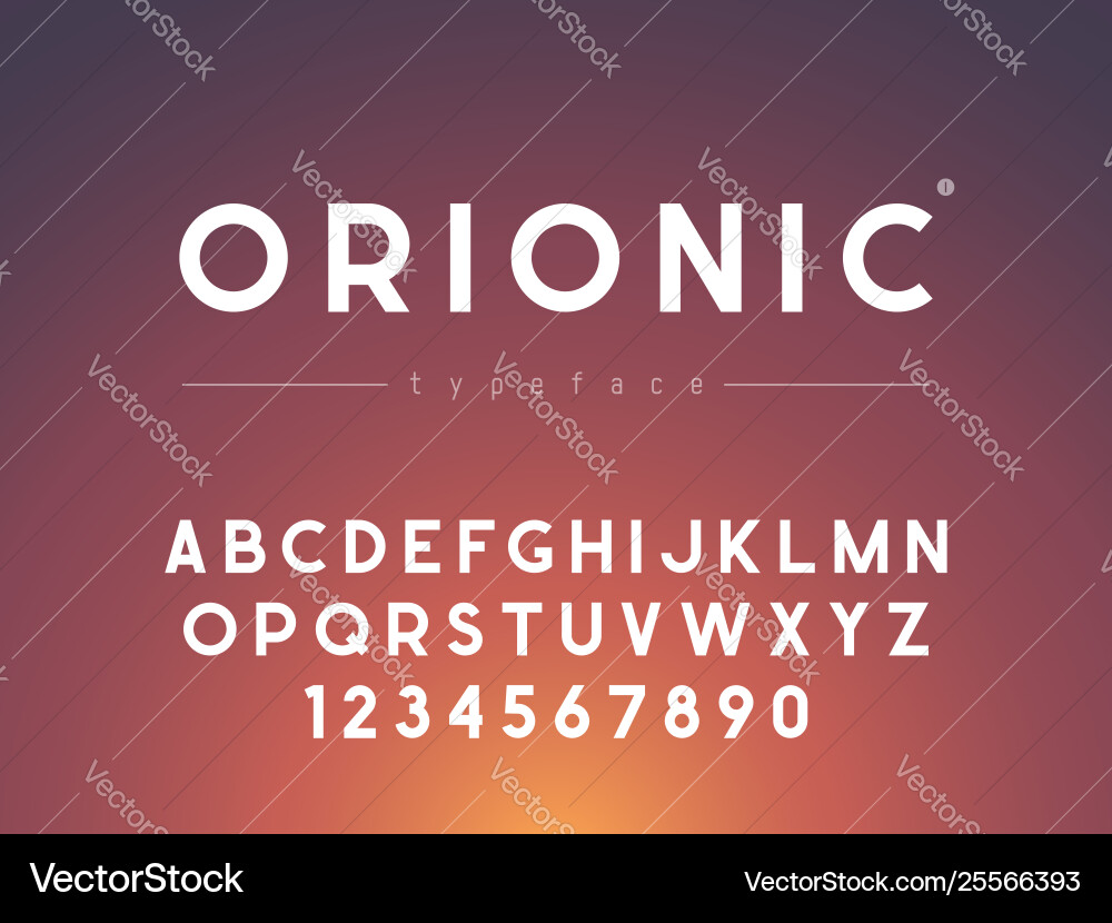 Latin uppercase alphabet letters and numbers Vector Image
