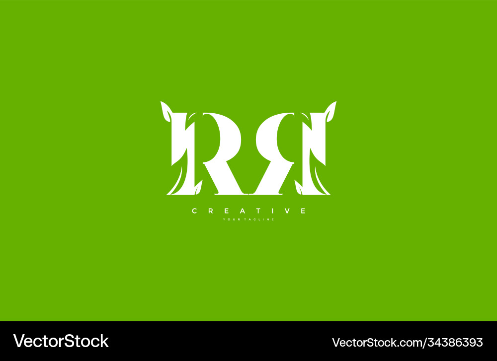 Letter rr monogram leaf logo Royalty Free Vector Image