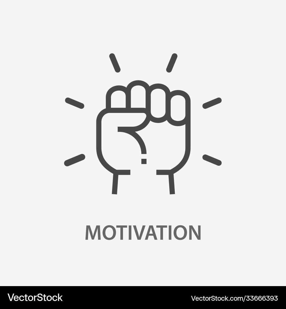 Motivation line icon on white background Vector Image