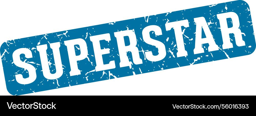 Superstar rectangular sign stamp Royalty Free Vector Image