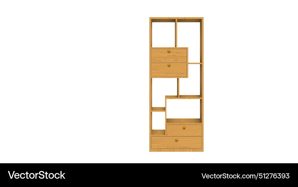 Wooden showcase on the white background Royalty Free Vector