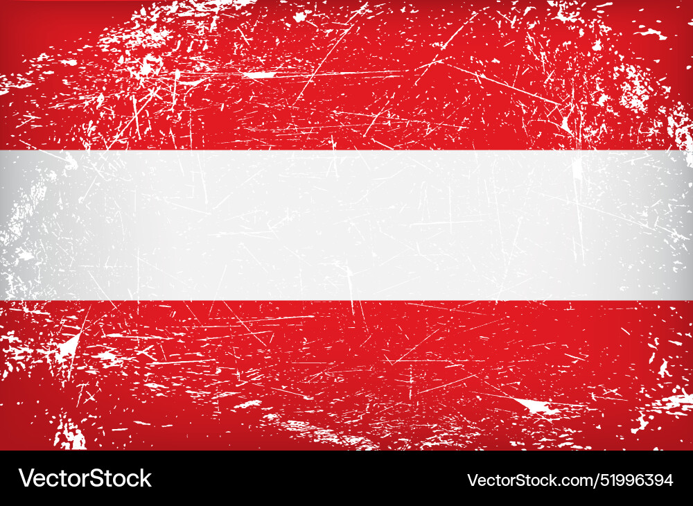 Austria flag with scratches colored Royalty Free Vector