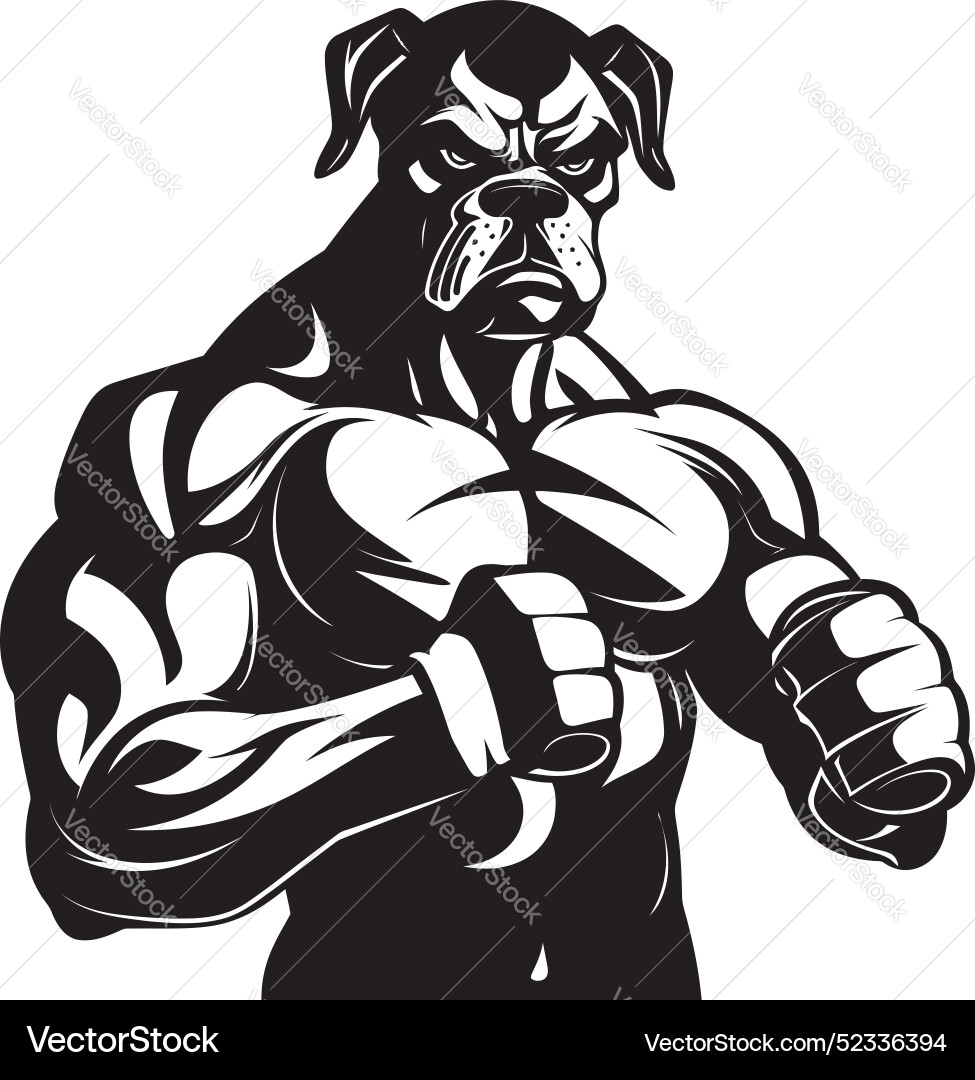 Champion dynamo black emblematic boxer man punch Vector Image