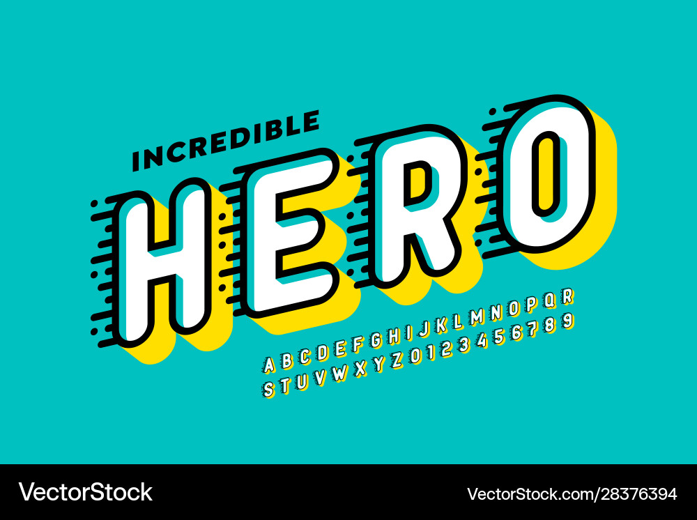 Comics style font design super hero alphabet Vector Image