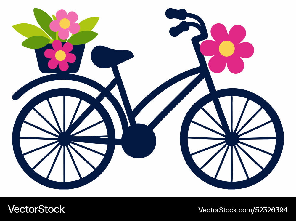 Cycle decoration by flower bouquet u Royalty Free Vector