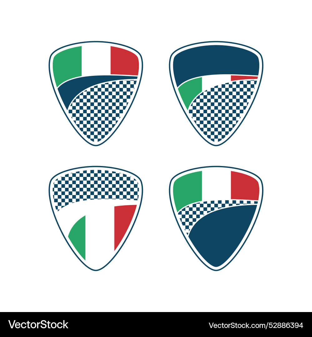 Italy sport car racing flags Royalty Free Vector Image