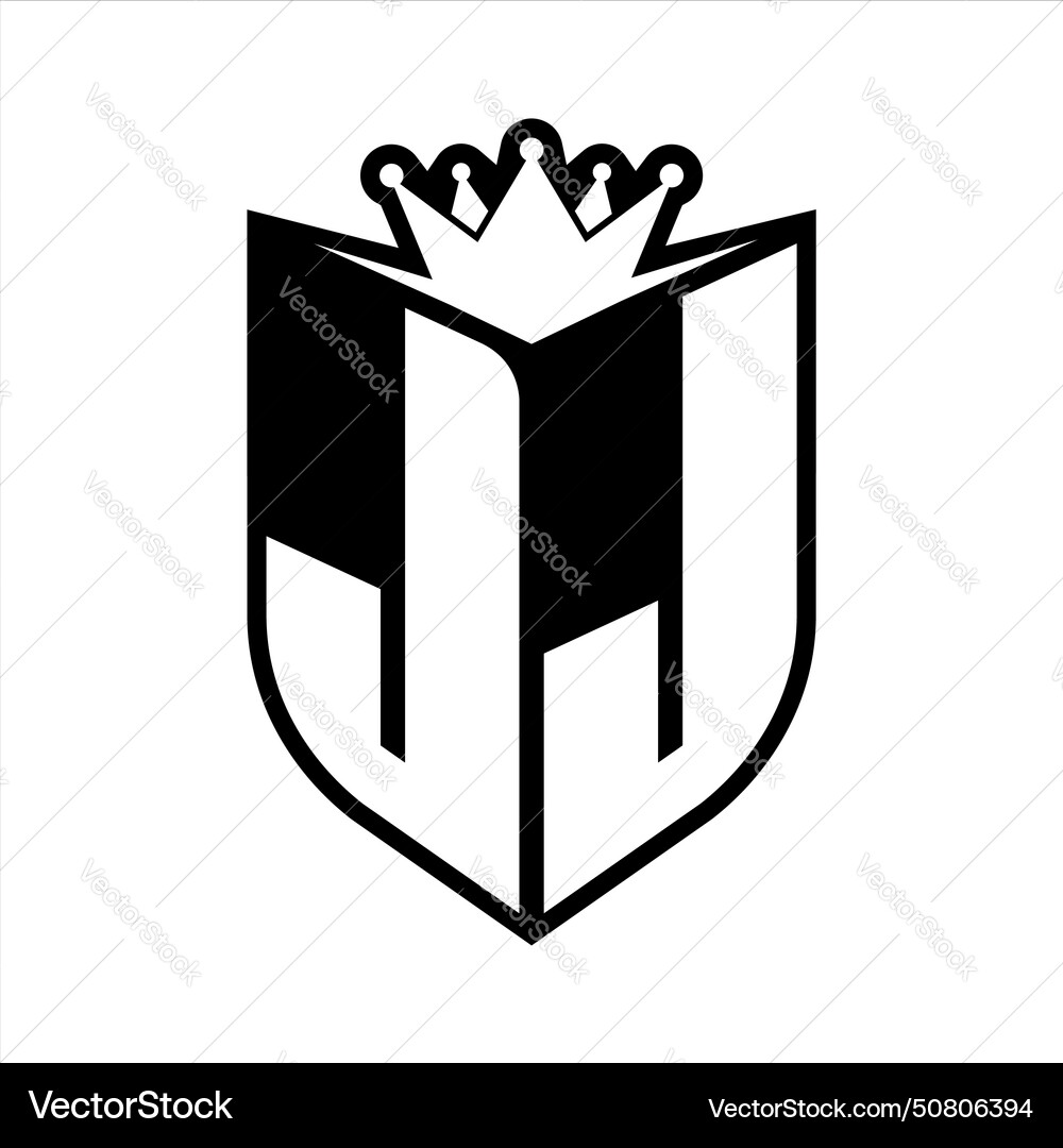 Jj letter bold monogram with shield shape Vector Image
