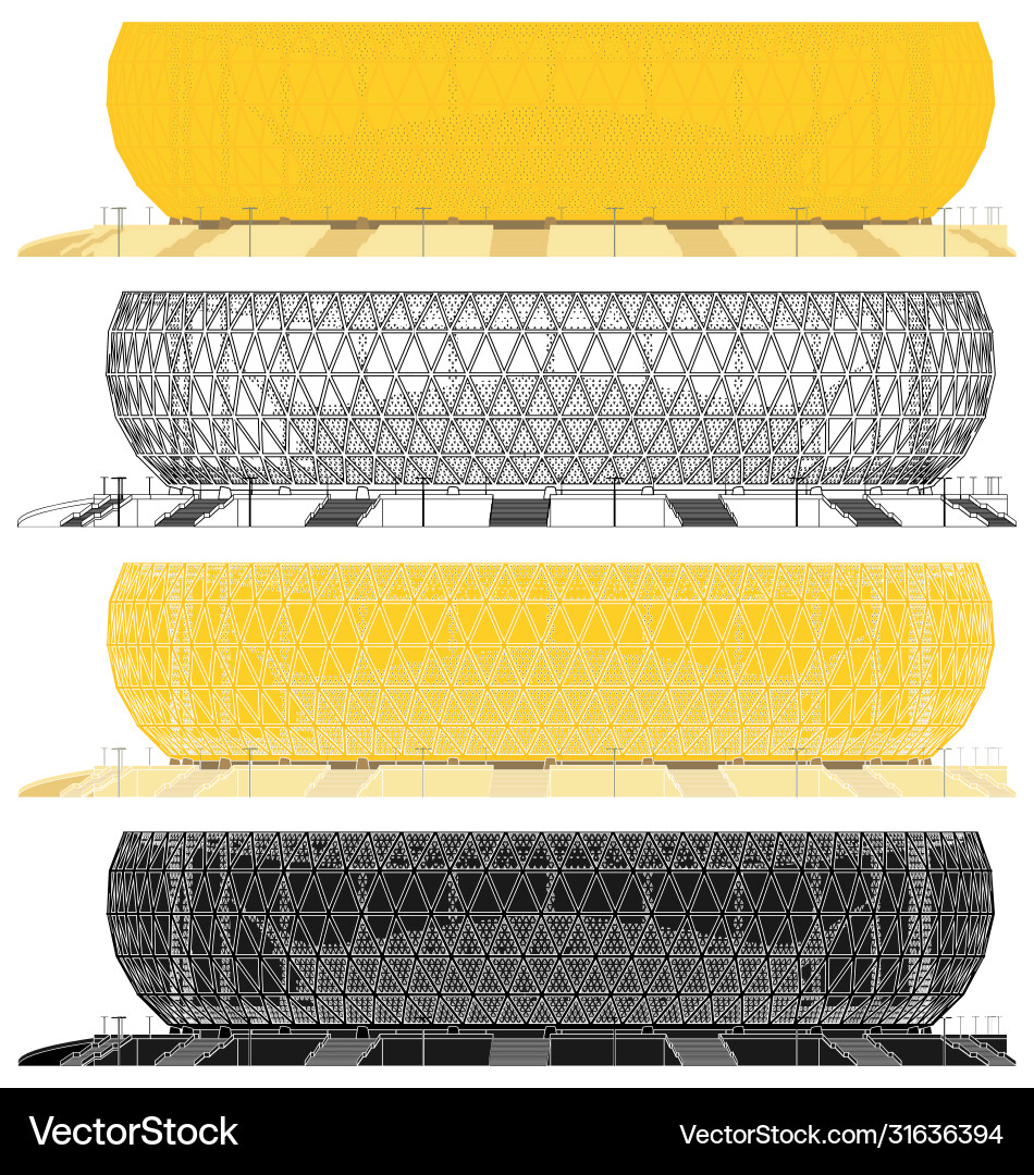 Lusail stadium in front view Royalty Free Vector Image