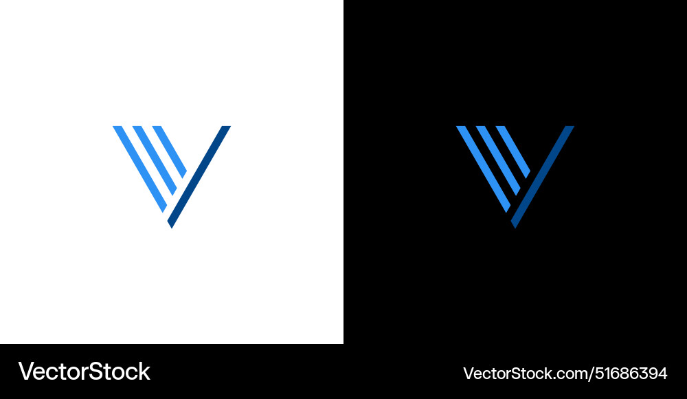 Modern and sophisticated v logo design 2 Vector Image