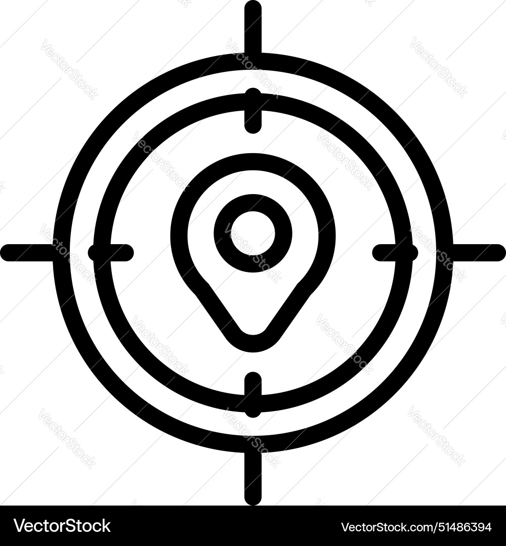 Target location icon with crosshairs Royalty Free Vector