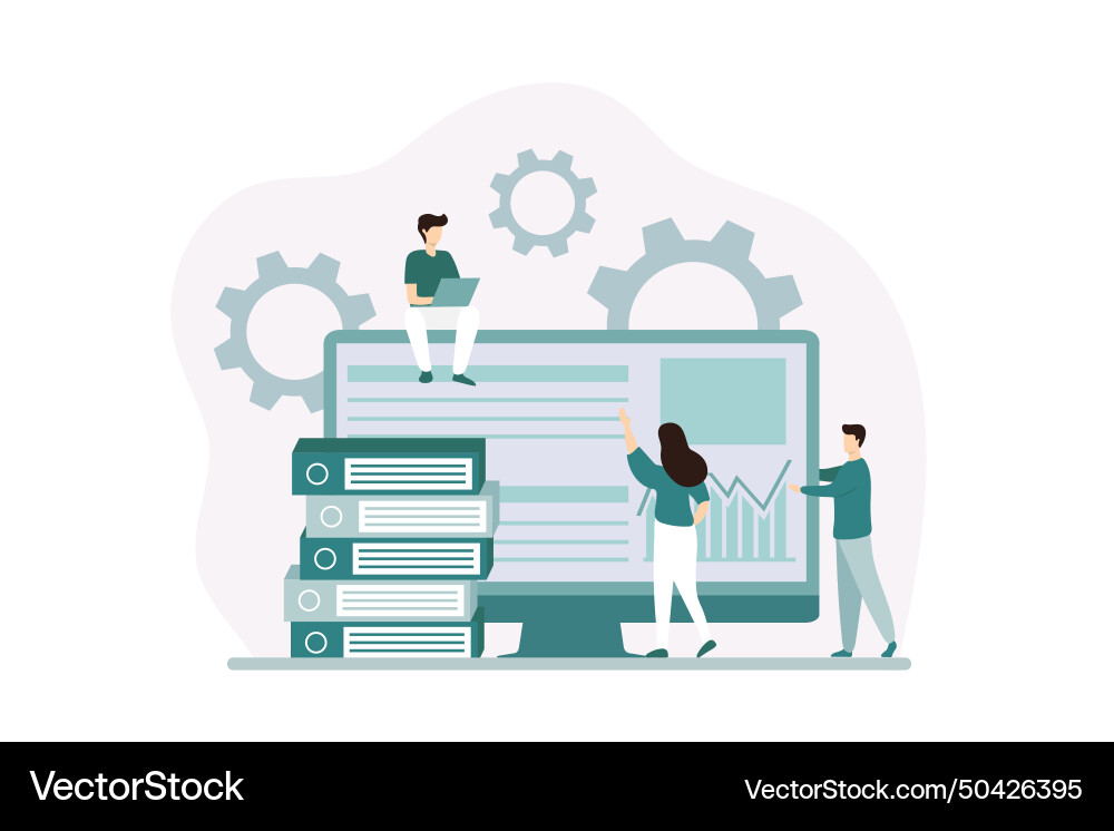 Business discussion flat design Royalty Free Vector Image