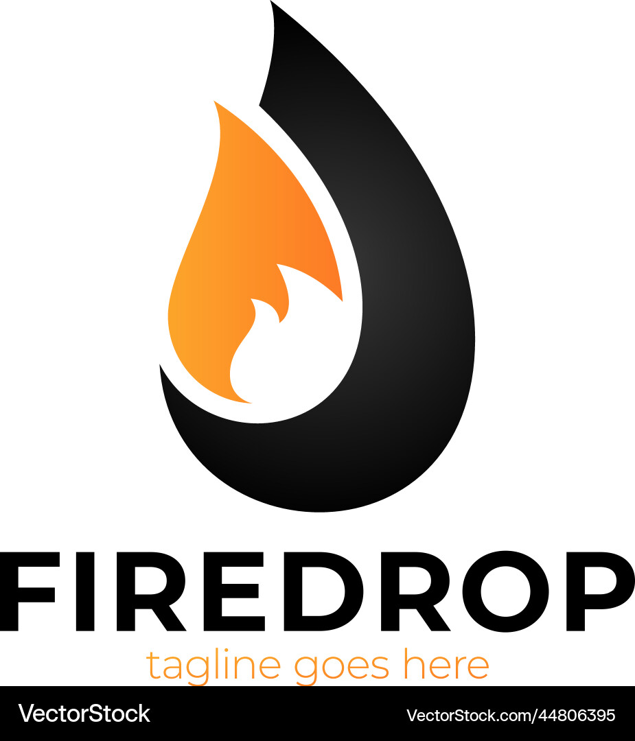 Business emblem drop water flame icon Royalty Free Vector
