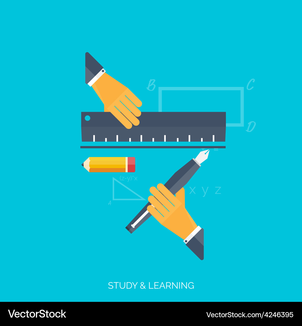Flat concept education background back to school Vector Image