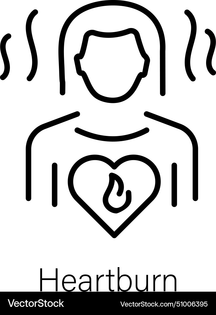 Heartburn Royalty Free Vector Image - VectorStock