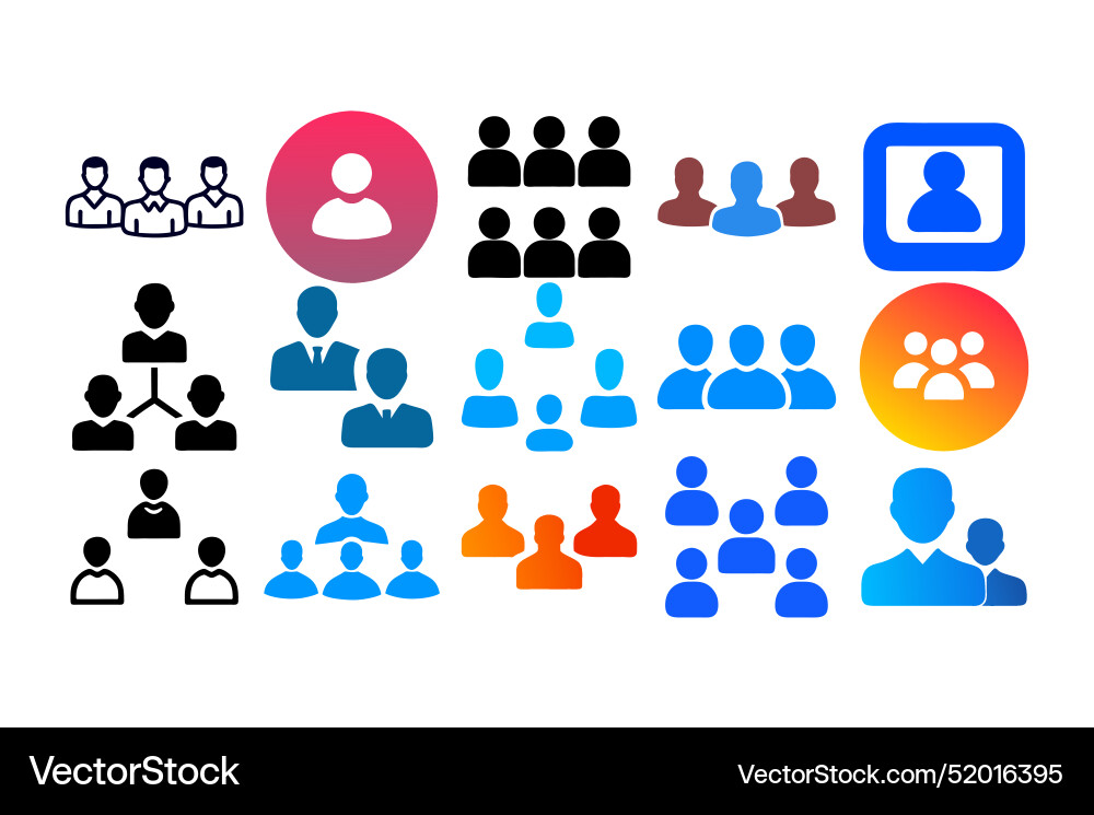 High-quality user icons for websites and ap Vector Image