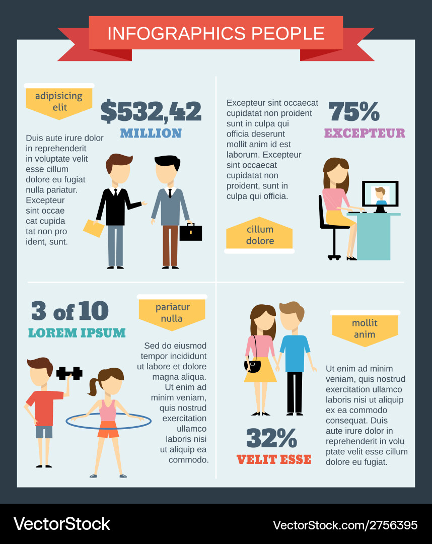 Infographic people set Royalty Free Vector Image